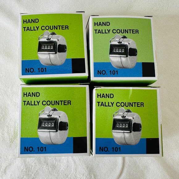 Office | New Hand Tally Counter Set Of 4 W Box Ring Mechanical White ...